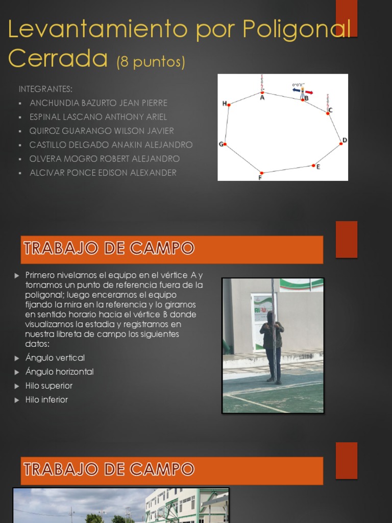 Levantamiento Por Poligonal Cerrada (8 Puntos) | PDF