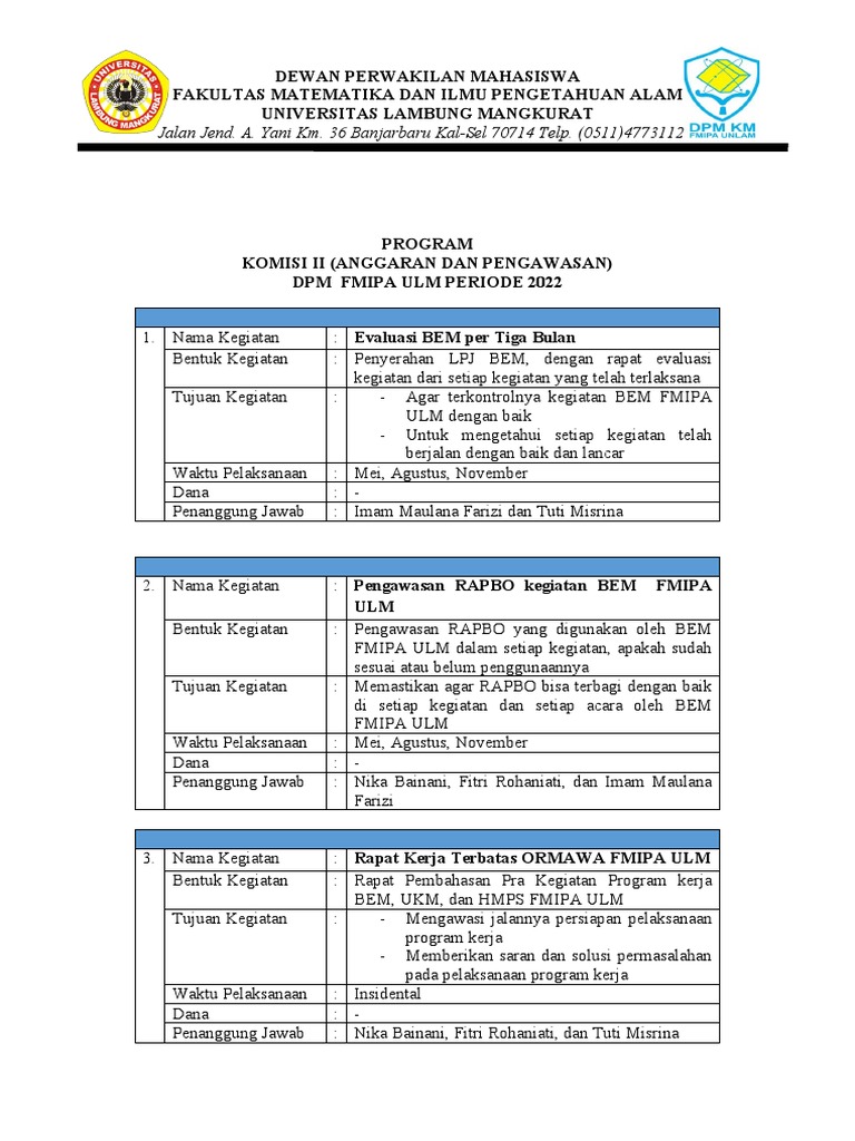 Program 2 DPM 2022 | PDF