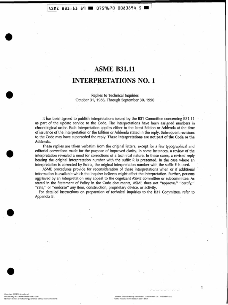 Asme b31.11 Interpretations 1990 | PDF | Intellectual Works