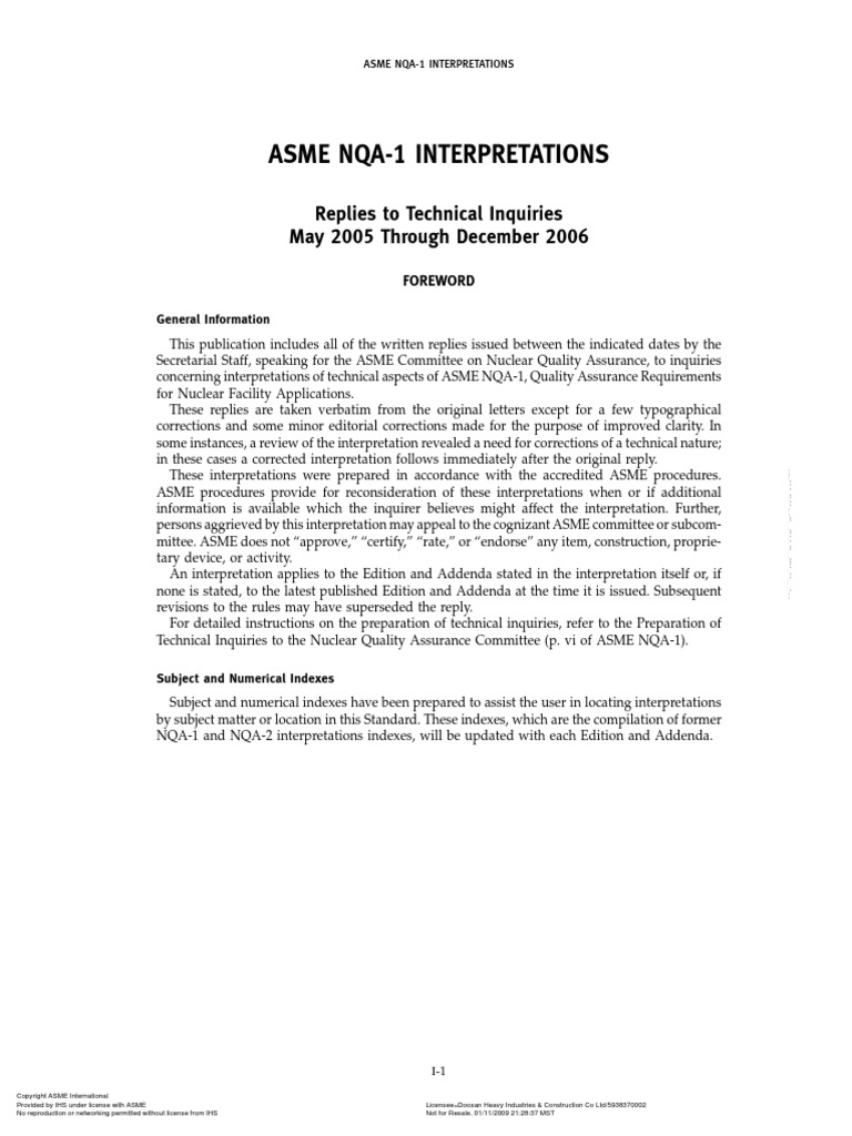 Asme Nqa-1 Interpretations 2006 | PDF | Audit | Business