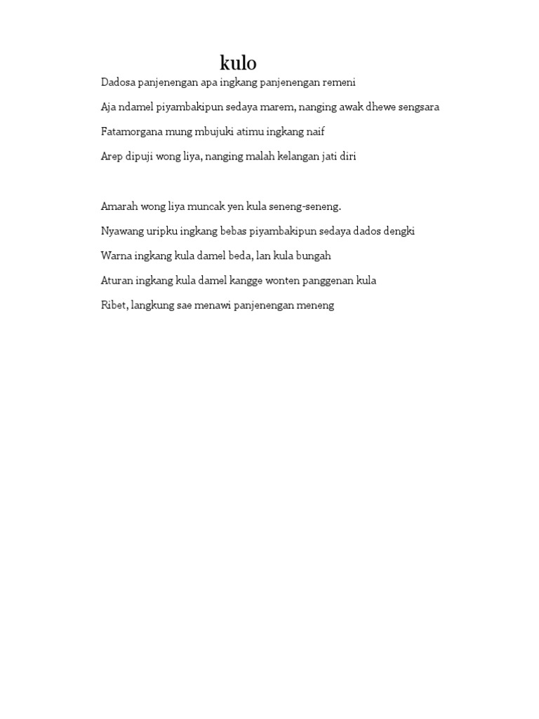 Kulo - Geguritan Sandhi Asma Dafa | PDF