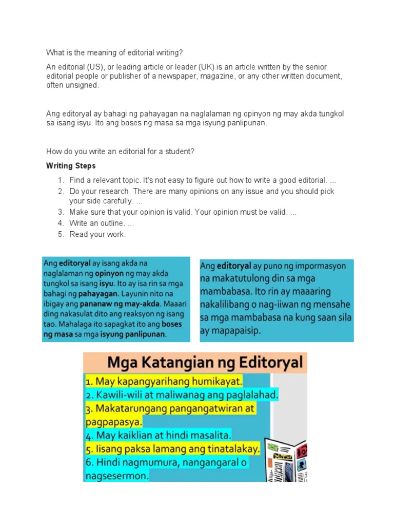 What Is The Meaning of Editorial Writing | PDF