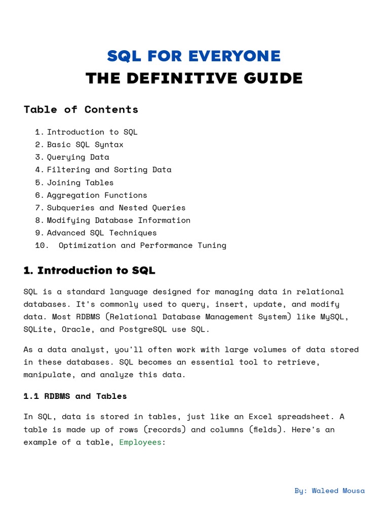 SQL For Everyone | PDF | Sql | Relational Database