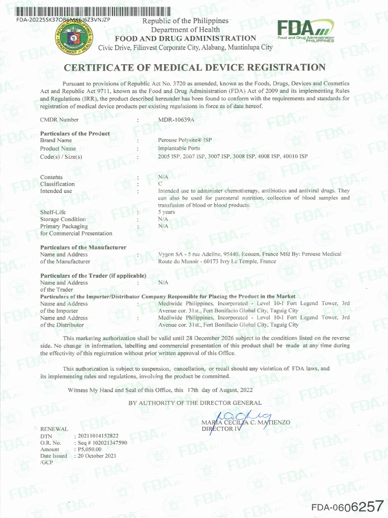 Polysite ISP Implantable Ports Silicone MDR 10639A | PDF