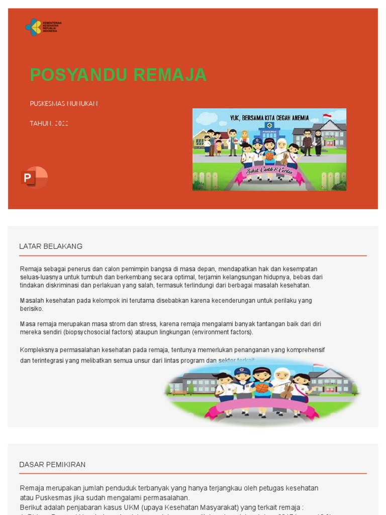 Posyandu Remaja Upt Puskesmas Nunukan (PKPR 2022) | PDF