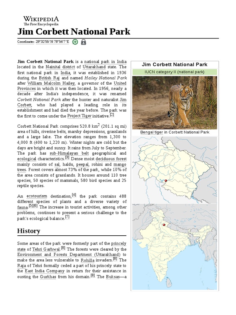 Jim Corbett National Park Map Untitled