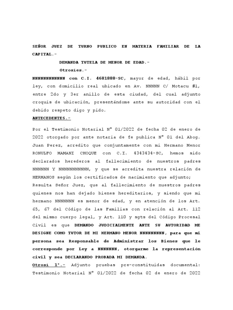 Modelo Demanda Tutela | PDF