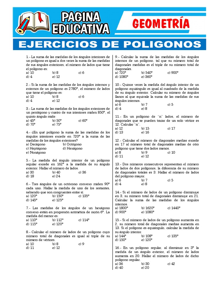 Ejercicios de Poligonos Pagina Educativa | PDF