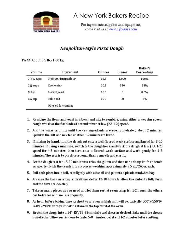 Nap PizzaDough | PDF | Dough | Baker's Yeast