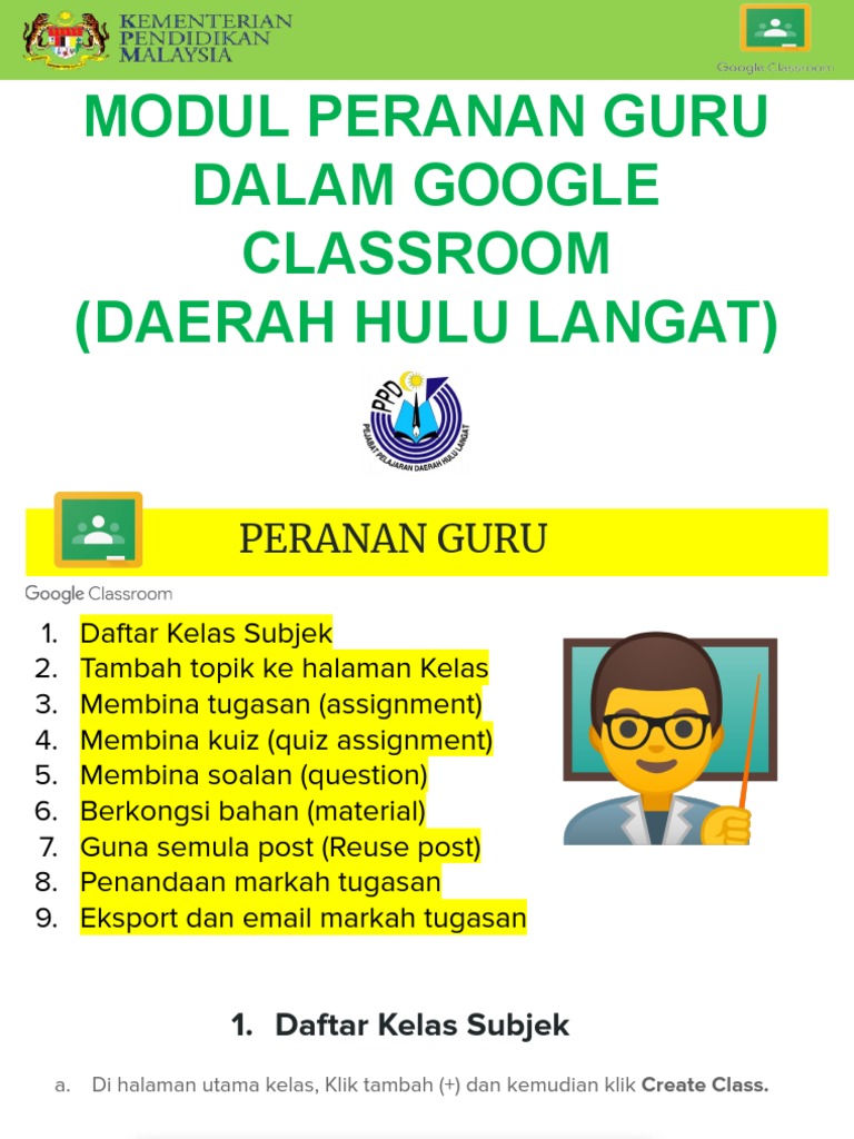 Modul Peranan Guru Dalam Google Classroom | PDF