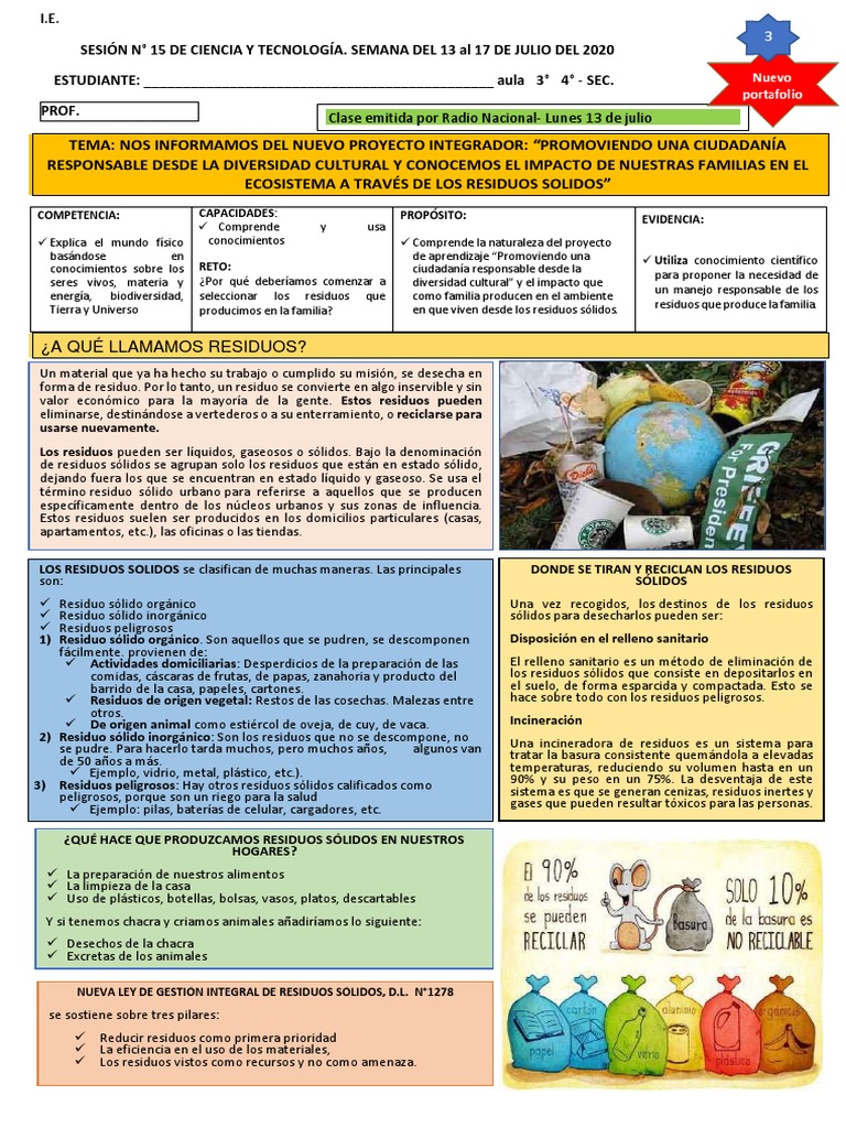 Radio Proyecto Tratamiento de Residuos Solidos | PDF | Residuos | Vertedero