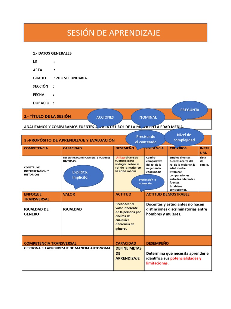 Ugel SESION DE APRENDIZAJE CCSS 2023 | PDF | Evaluación | Aprendizaje