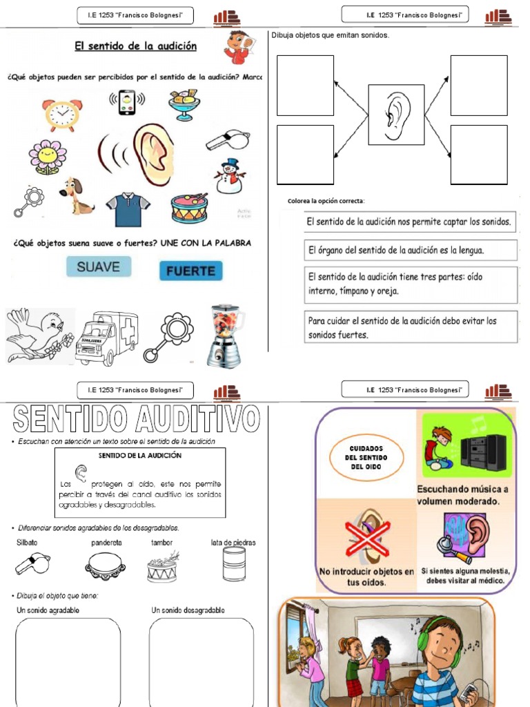 Actividades del sentido del oído para niños | PDF