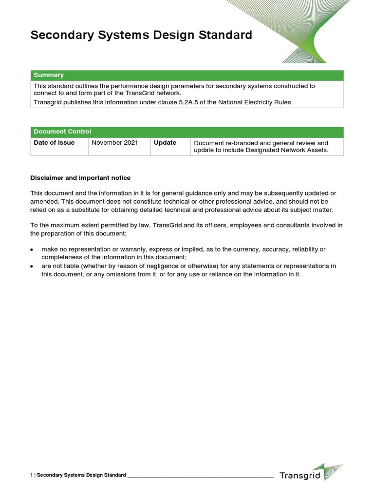 Secondary Systems Design Standards | PDF | Scada | Electrical Substation