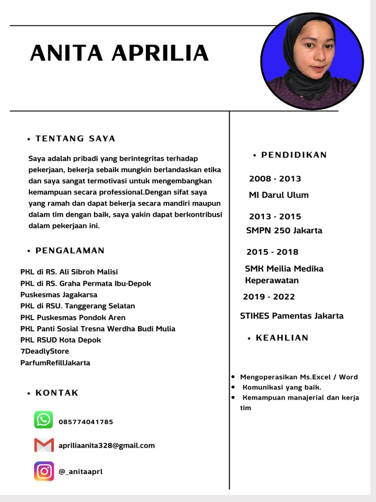 CV Anita Aprilia New | PDF