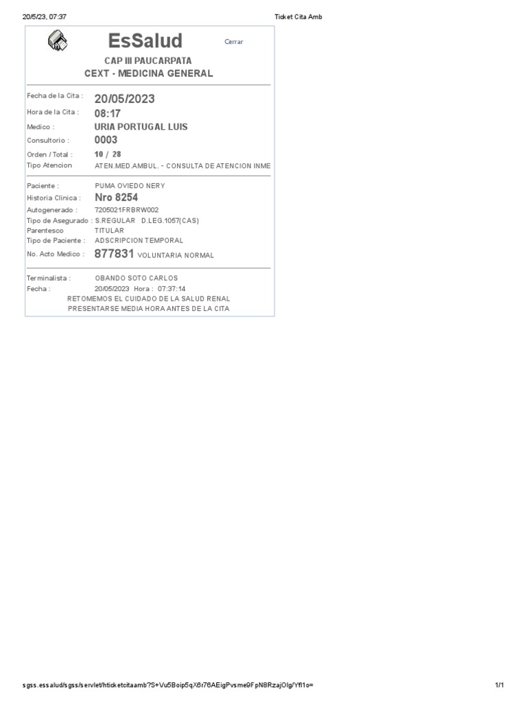 Ticket Cita Amb | PDF | Derecho | Ciencia y matemáticas