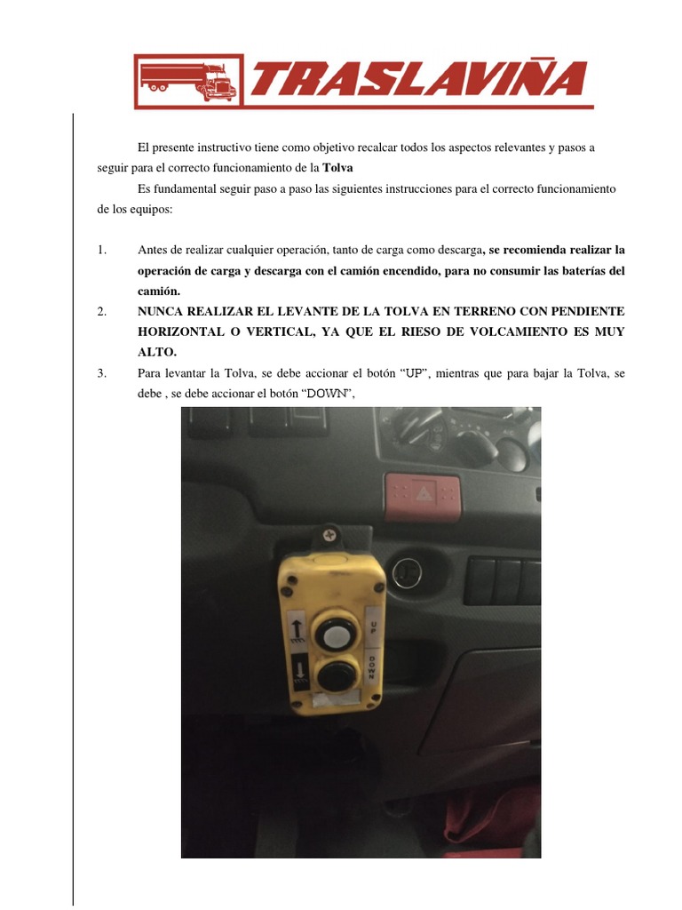 Manual Instructivo de Operación Tolva - Centralita | PDF