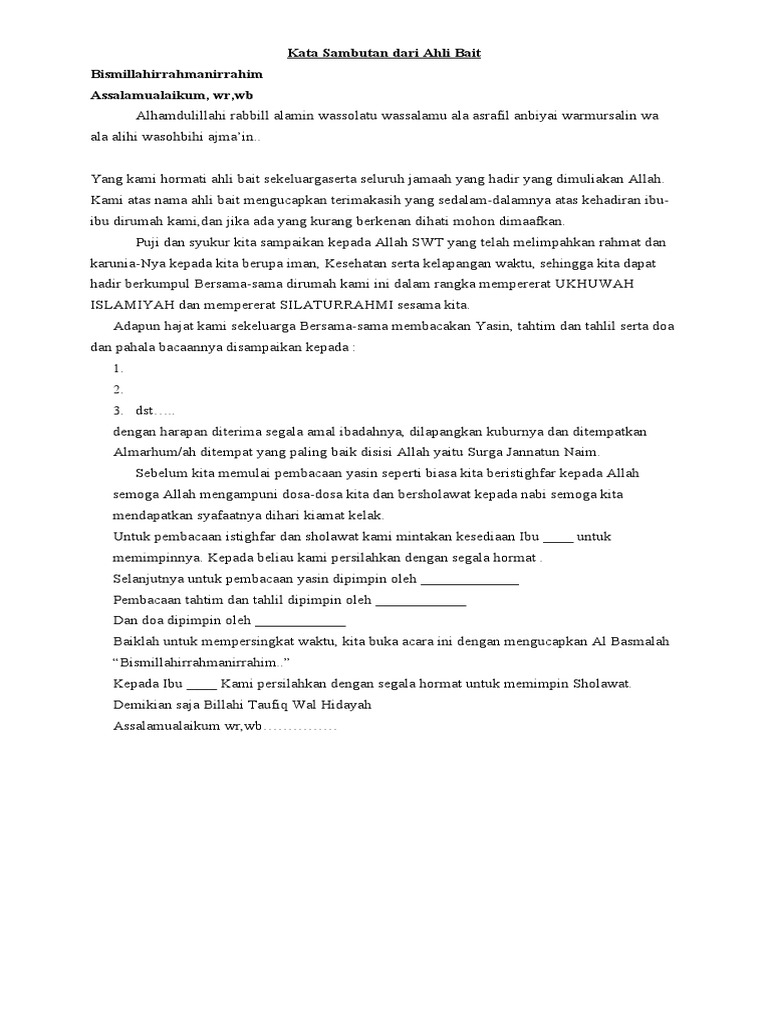 Kata Sambutan Dari Ahli Bait | PDF