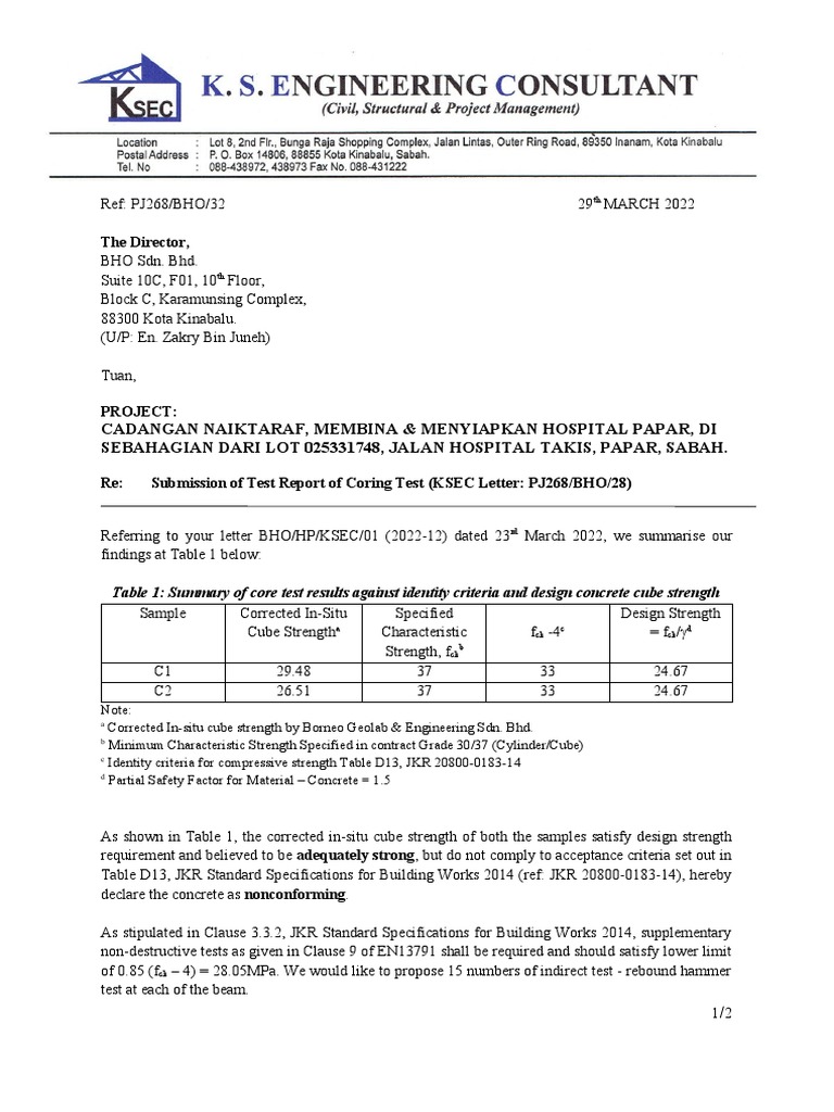 Sample of Non Conformity PJ268-BHO-32 | PDF | Civil Engineering