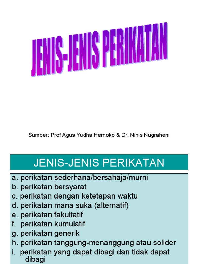 12. 1 Jenis Perikatan(1) | PDF