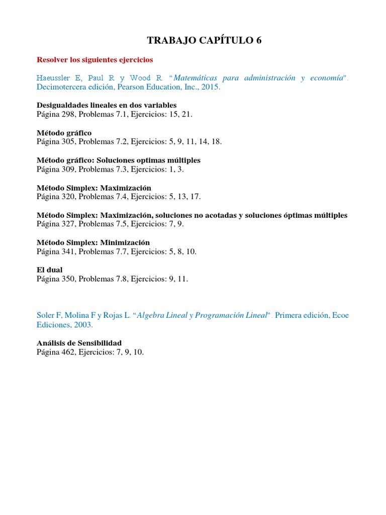 Trabajo Capítulo 6 | PDF