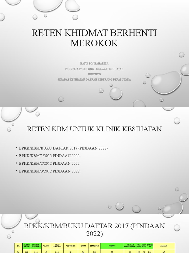 Slide Reten Khidmat Berhenti Merokok | PDF