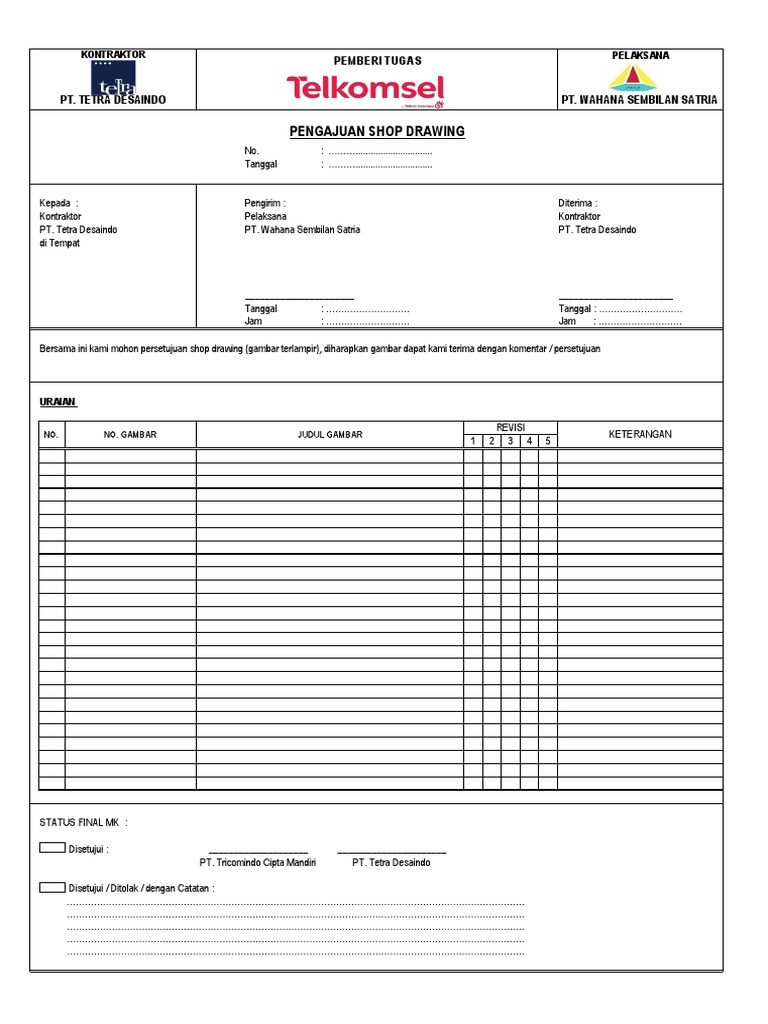 Pengajuan Shop Drawing | PDF