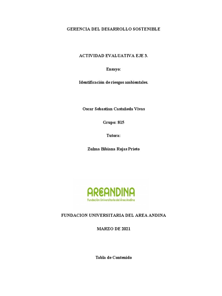 Gerencia Del Desarrollo Sostenible Eje 3 Pdf