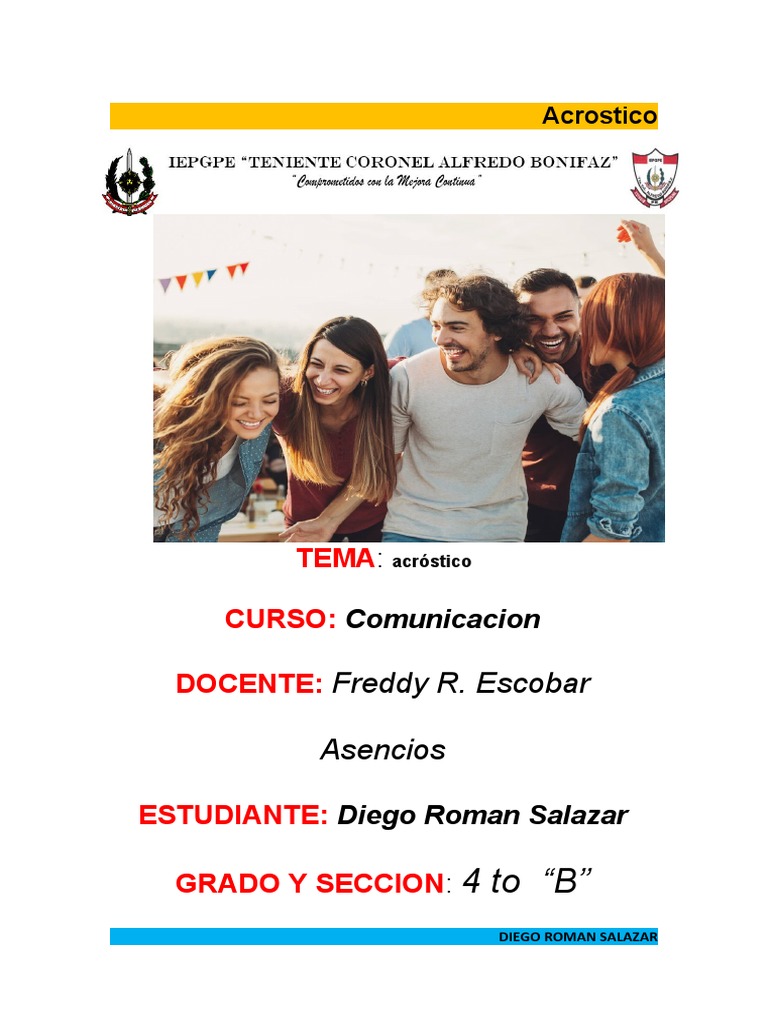 Acrósticos de Amistad y Nombres | PDF