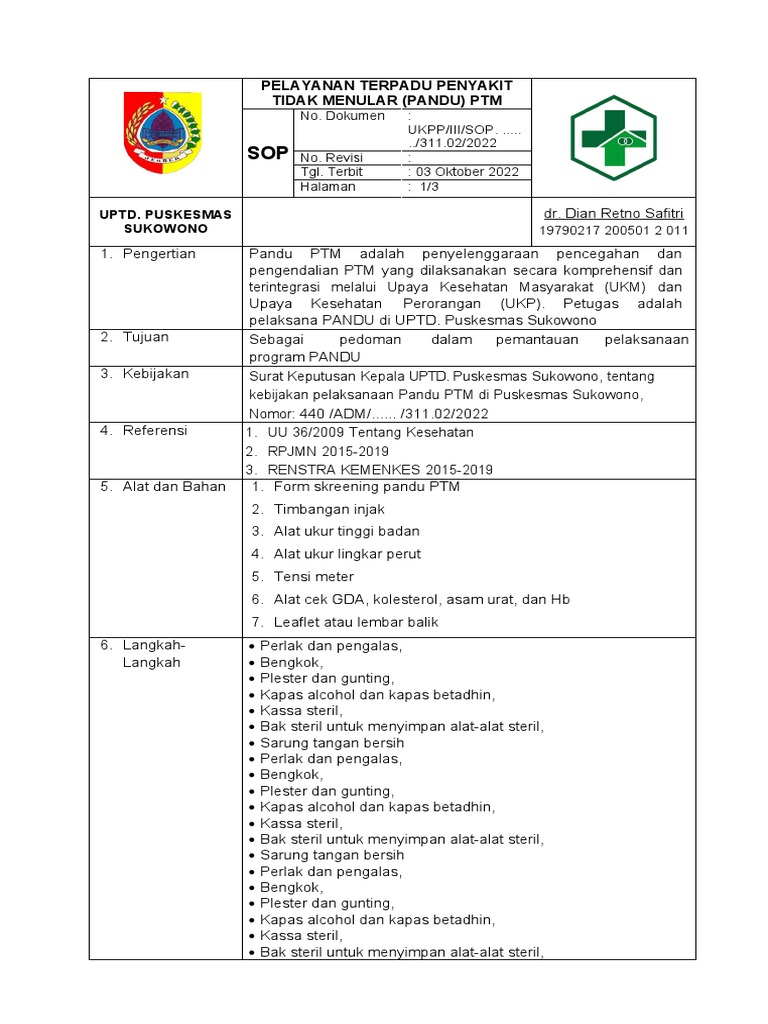 Sop Pandu PTM | PDF