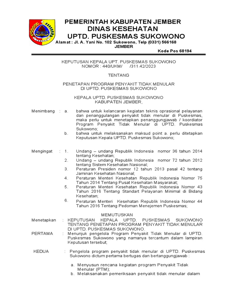 SK Penetapan Program PTM | PDF