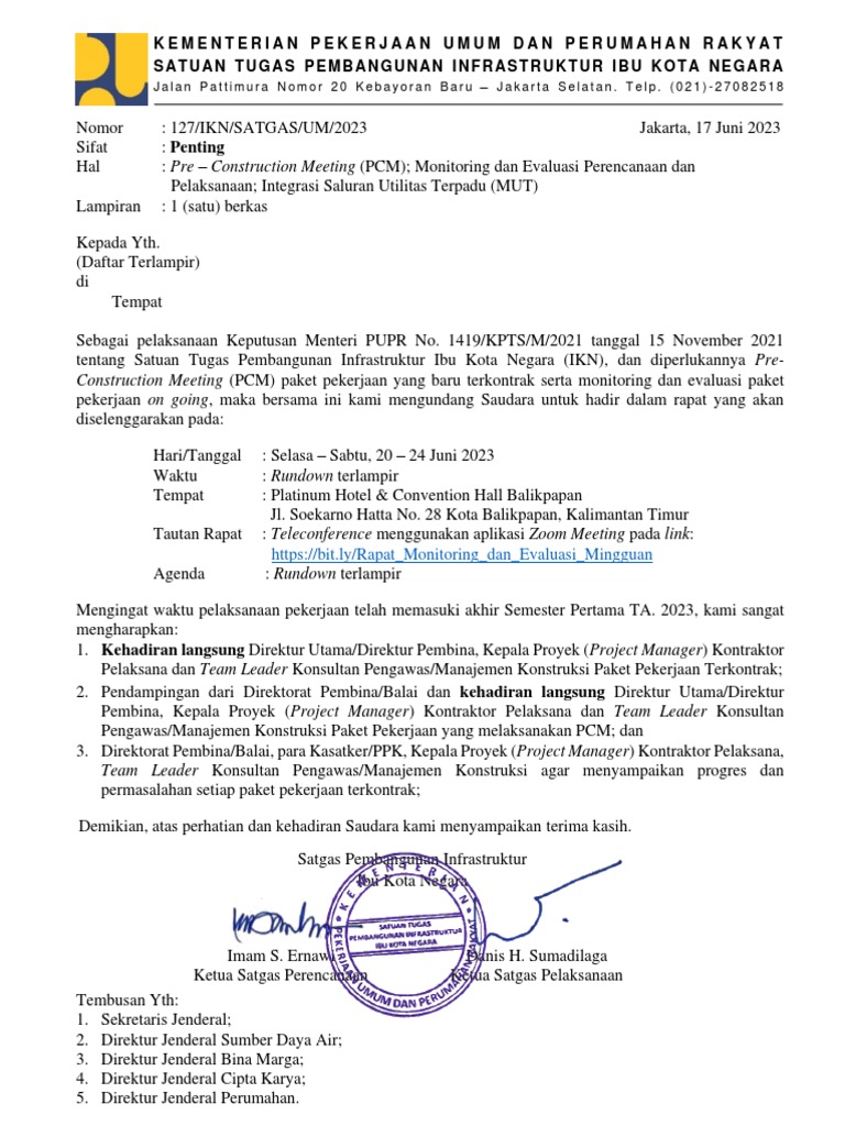 127 IKN SATGAS UM 2023 - PCM, MONEV, MUT Rev | PDF
