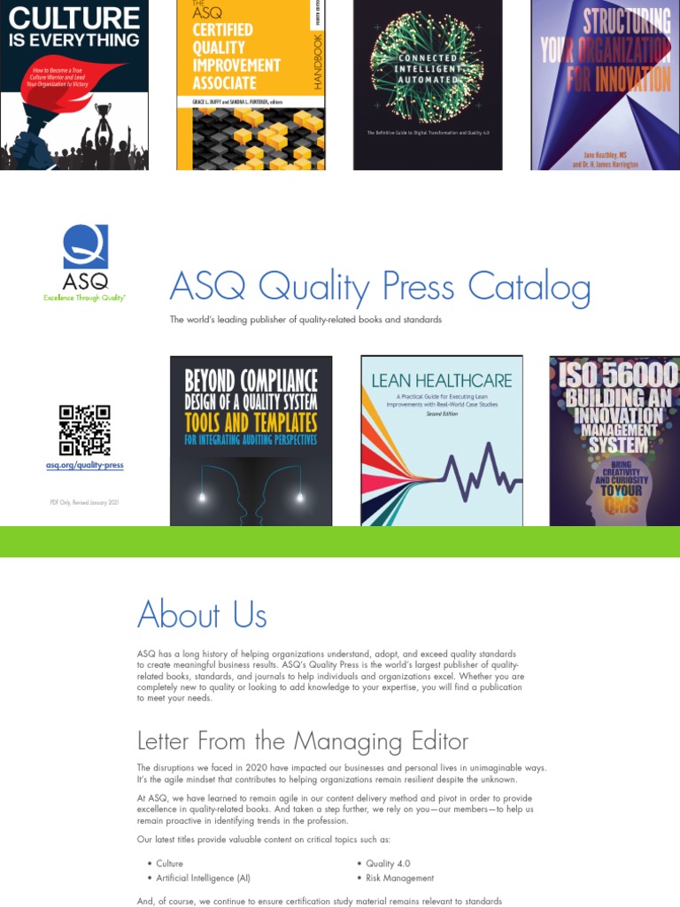 Asq Quality Press Book Catalog | PDF