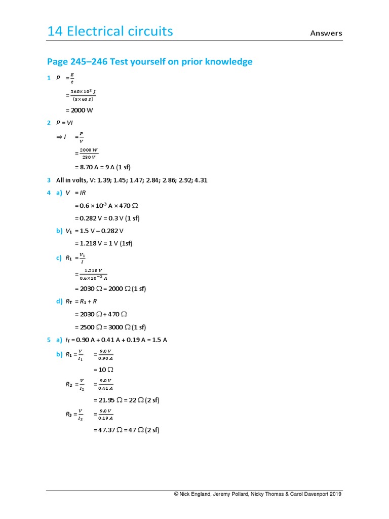 14 Electrical Circuits Pdf Electrical Resistance And Conductance Series And Parallel Circuits
