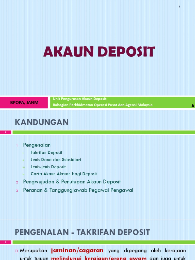 Akaun Deposit | PDF