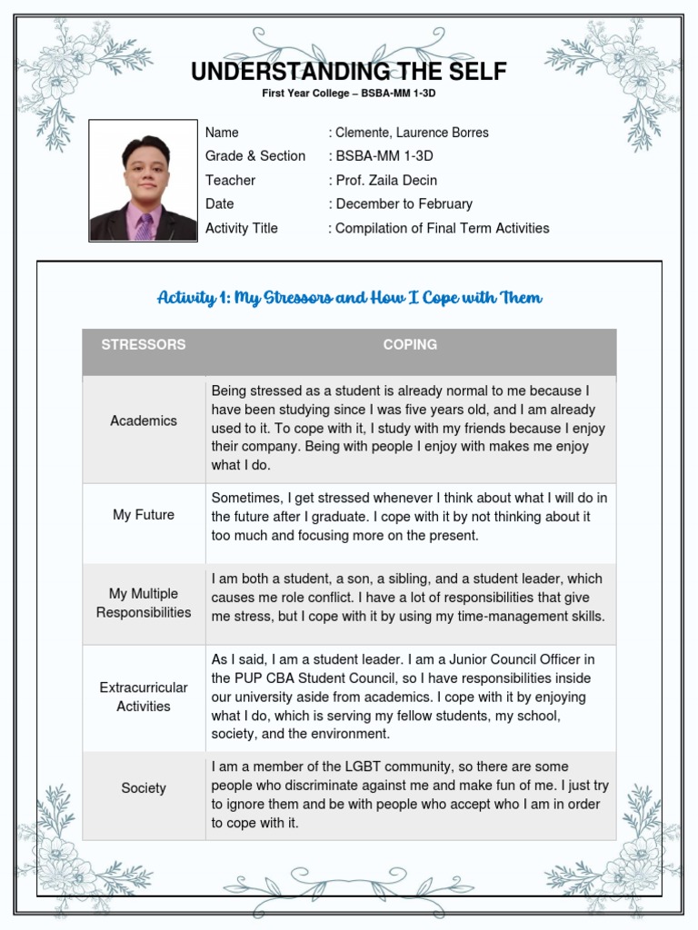 UTS - Compilation of Final Term Activities - Clemente | PDF | Prayer | God