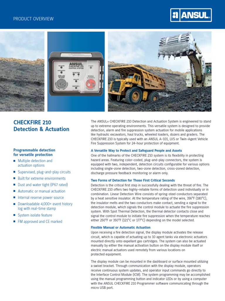 Ansul Checkfire 210 Detection Actuation | PDF | Actuator | Firefighting