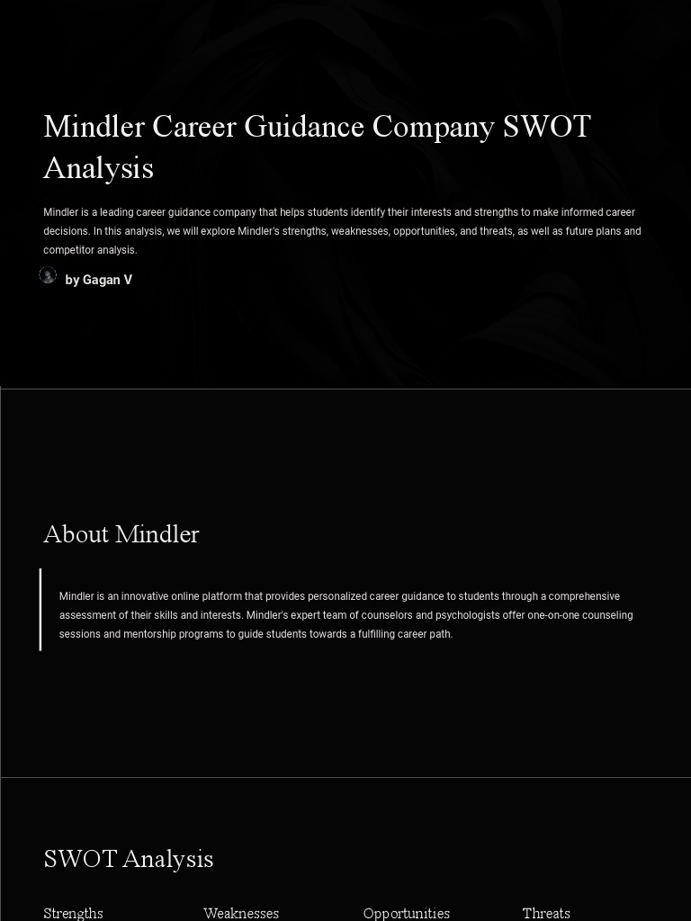 Mindler Career Guidance Company SWOT Analysis | PDF | Swot Analysis ...
