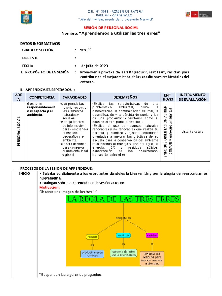 Aprendemos las 3R para cuidar el ambiente | PDF | Residuos | Reciclaje
