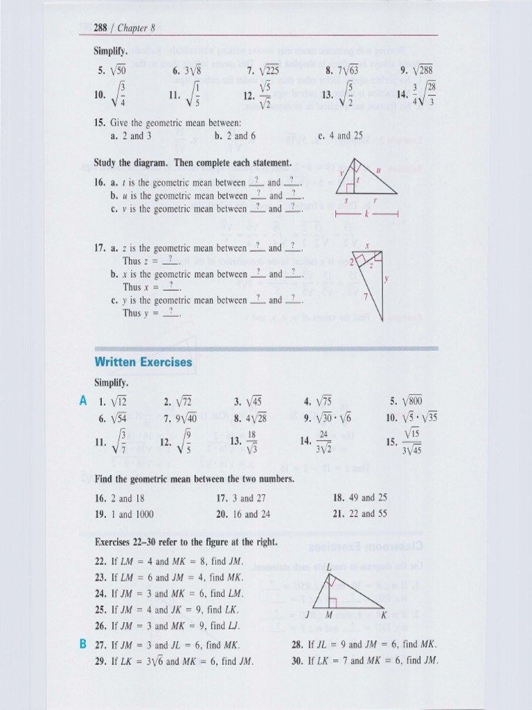 Similarity in Right Triangles | PDF | Geometry | Geometric Shapes