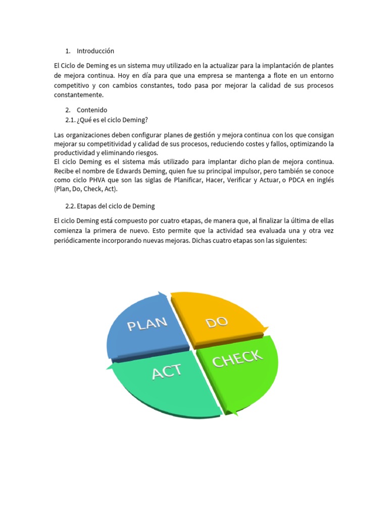 Ciclo Deming | PDF