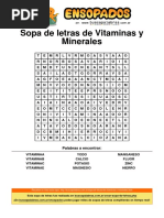 Sopa de Letras Vida Saludable | PDF