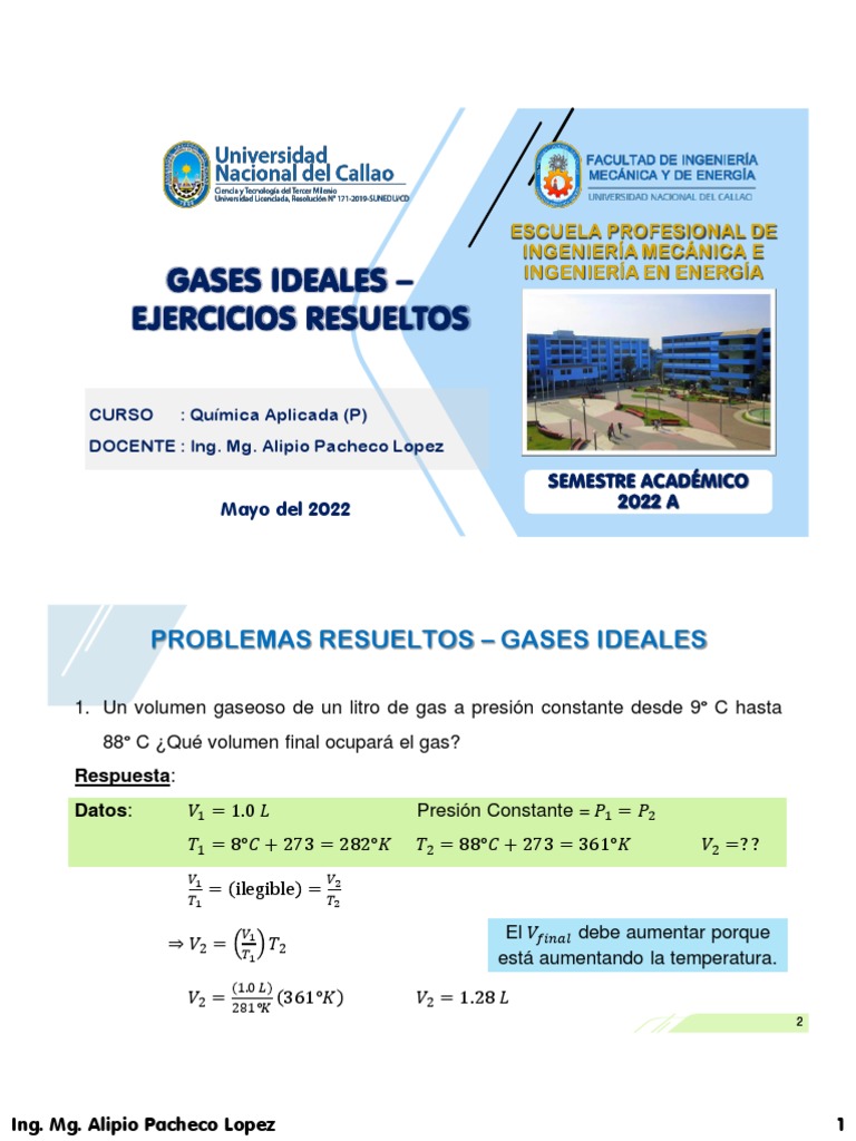 (P) Ejercicios Resueltos de Gases Ideales | PDF | Gases | Mole (Unidad)