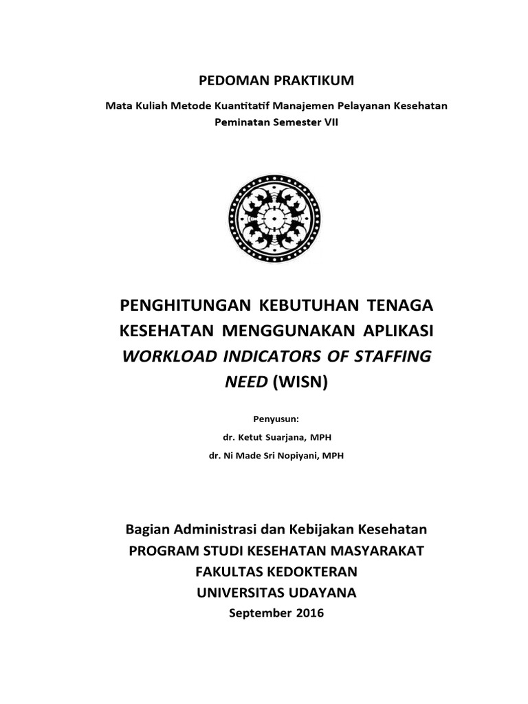 Metode WISN untuk Kebutuhan Tenaga Kesehatan | PDF