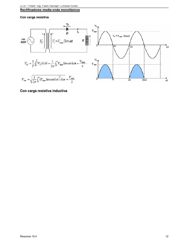 Rectificadores Monofásicos: Cargas y Control | PDF | Rectificador ...