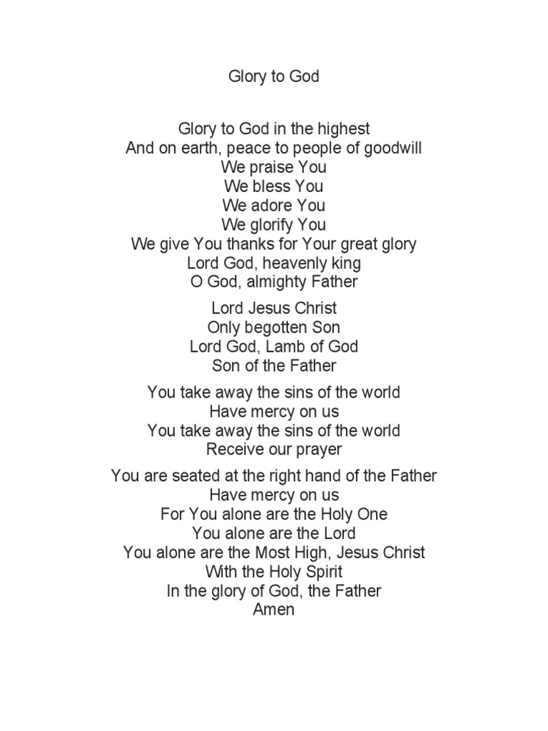 Glory To God | PDF