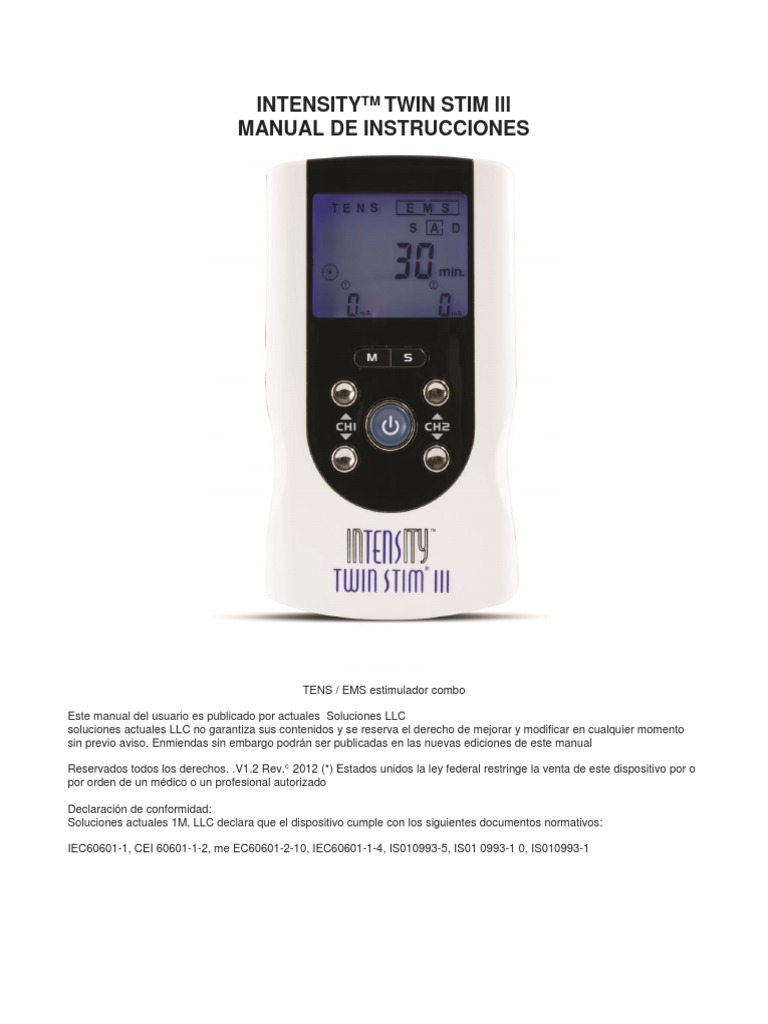 7.MANUAL INTENSITY TWIN STIM LLL | PDF | Dolor | Nervio