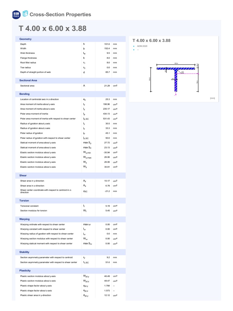 Cross-Section Properties: Geometry | PDF | Bending | Classical Mechanics