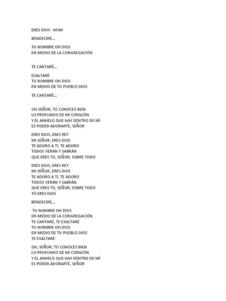 Eres Dios - MSM | PDF