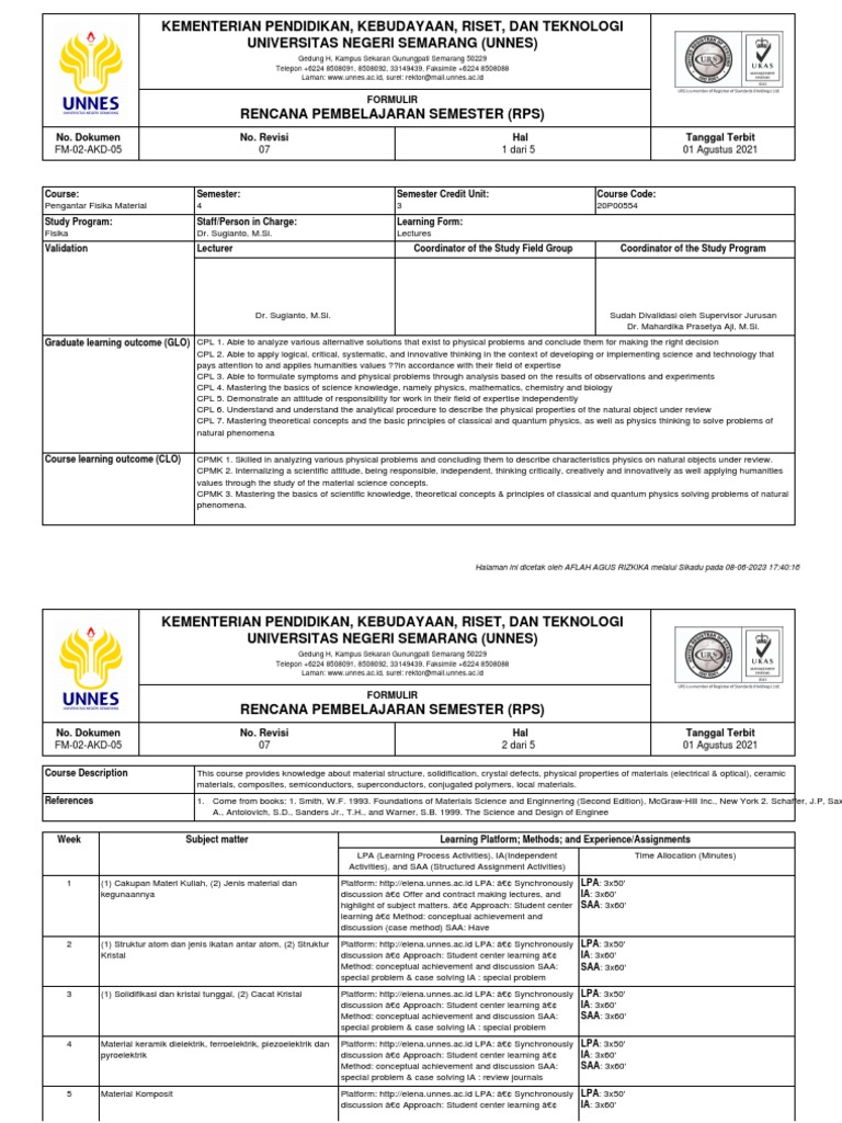RPS-Pengantar Fisika Material | PDF | Physics | Science